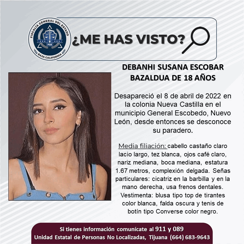 Buscan a Debanhi Susana Escobar Bazaldua de 18 años - El Mexicano ...