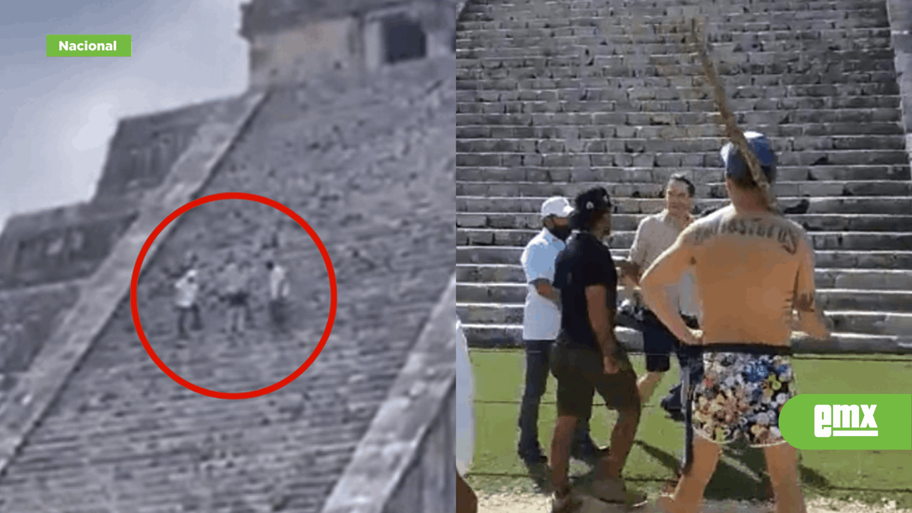 Golpean y detienen a turista por subir a pirámide de Chi... - El Mexicano