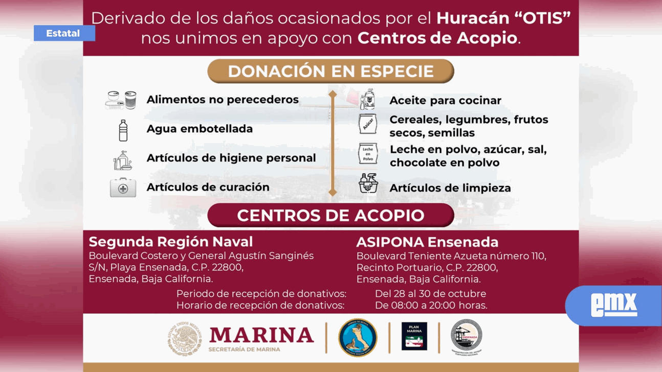 ACTIVA SEMAR EN BC CENTROS DE ACOPIO PARA VÍCTIMAS DE HU... - El Mexicano