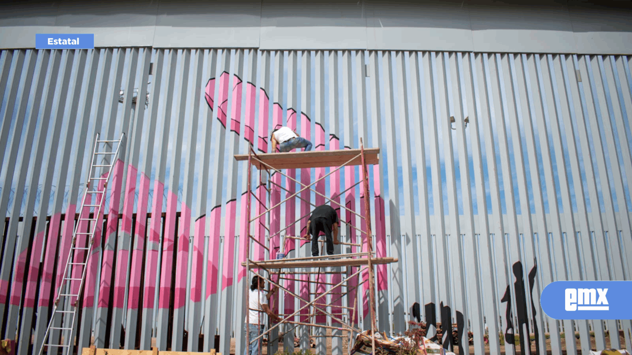 Artistas buscan llenar de color el nuevo muro fronterizo... - El Mexicano
