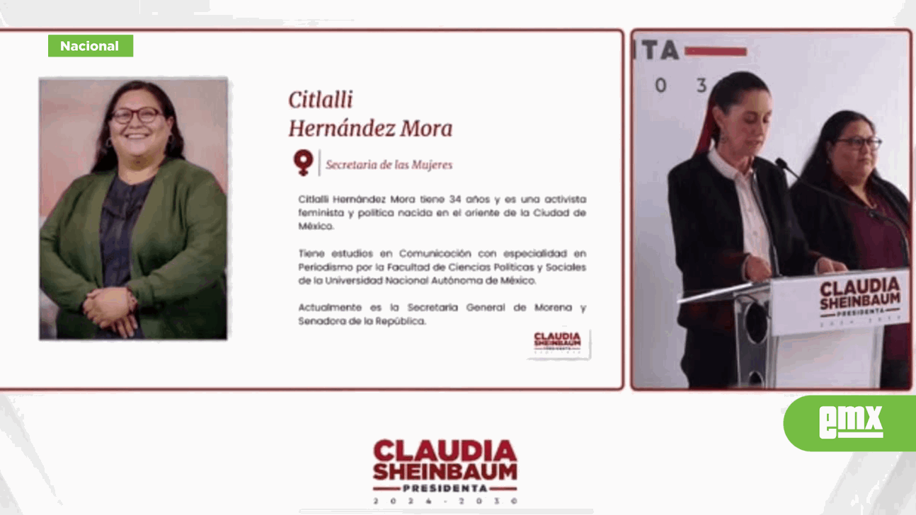 Claudia Sheinbaum nombra a Citlalli Hernández titular de... - El Mexicano